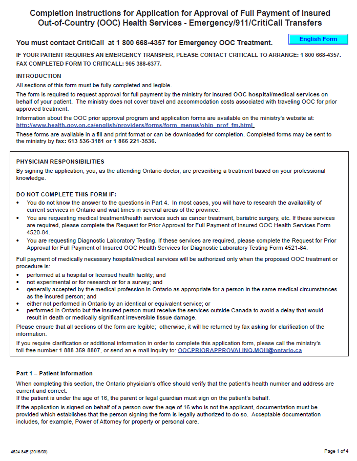 Our Resources » CritiCall Ontario